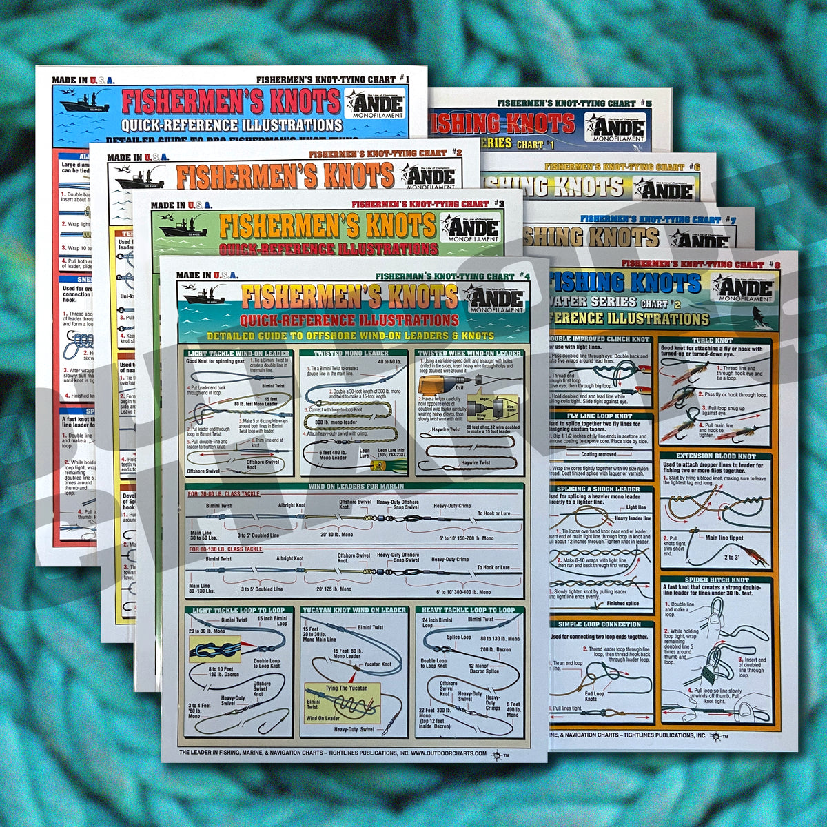 Fishermen's Knot Tying Chart Set #1-8 – Outdoor Charts